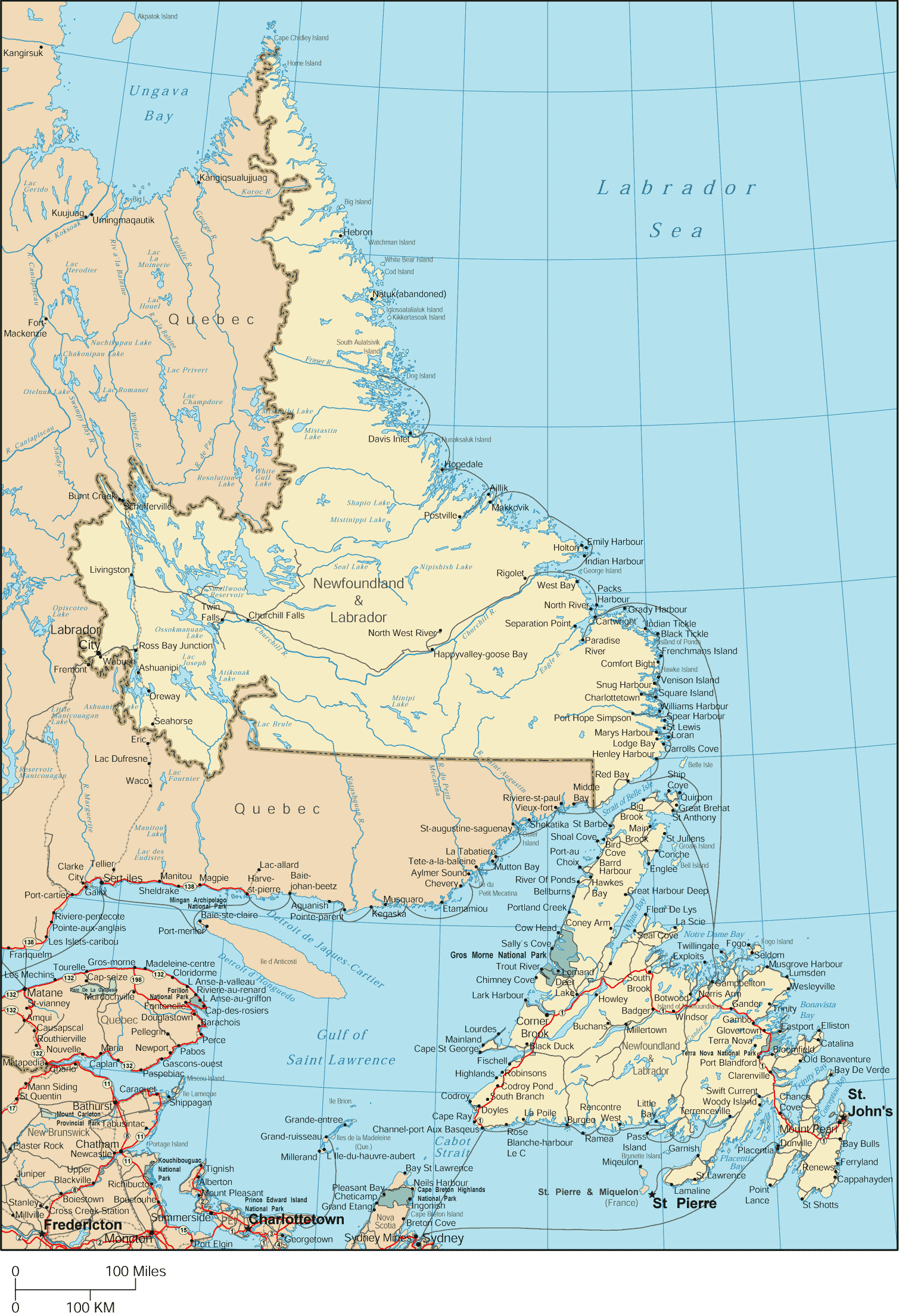Newfoundland Map - Map of Newfoundland And Labrador Newfoundland Map - Map of Newfoundland And Labrador
